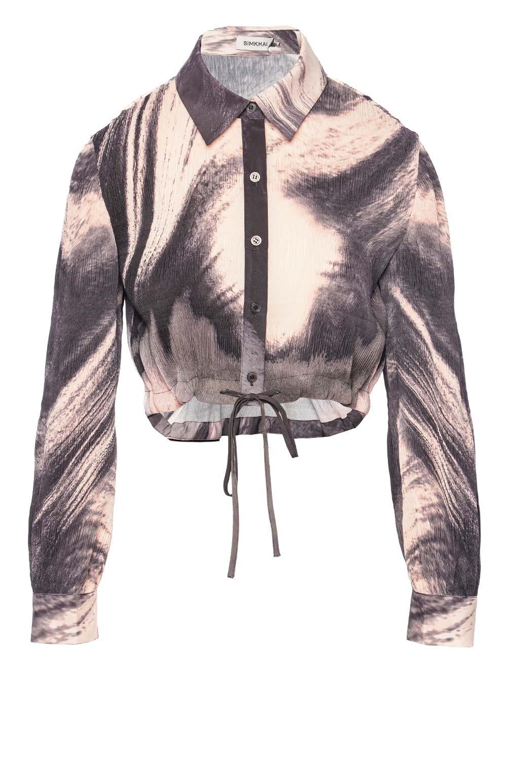 Terina Printed Drawstring Cropped Top