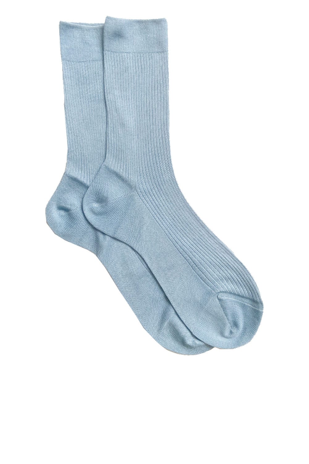 Powder Blue One Ribbed Sock